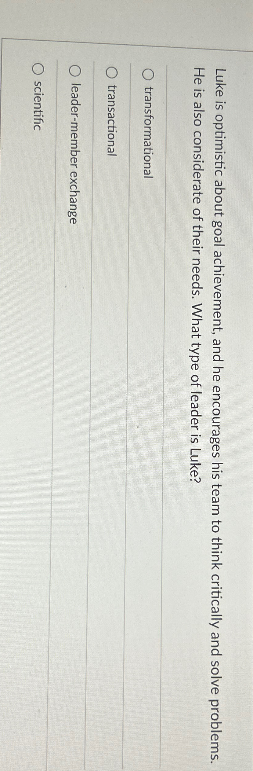 Solved Luke is optimistic about goal achievement, and he | Chegg.com