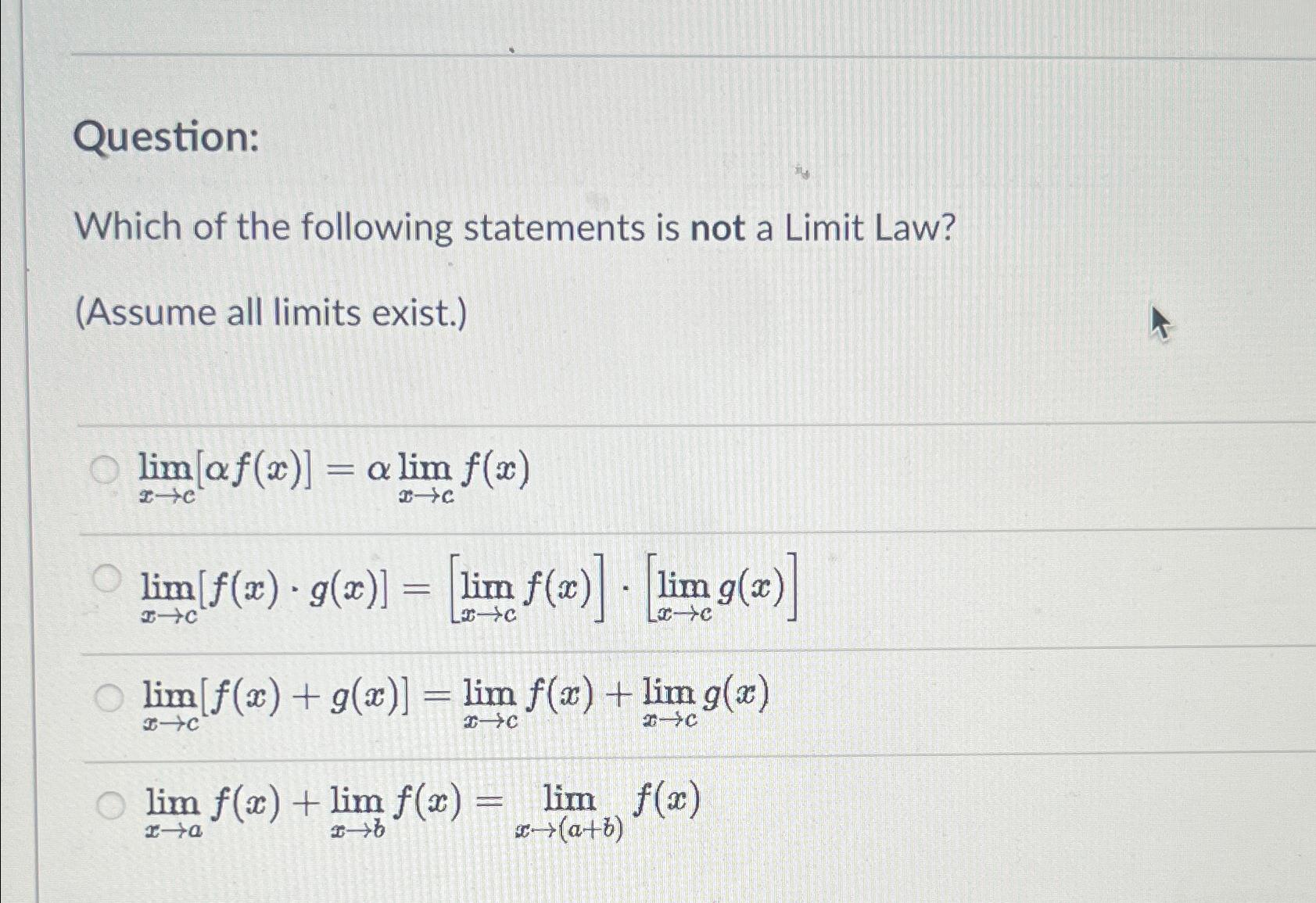 Solved Question:Which of the following statements is not a | Chegg.com