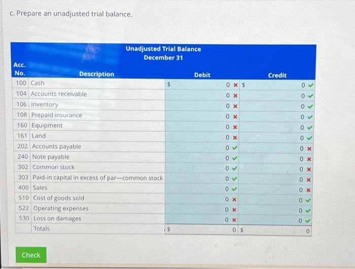 Solved Journaling, Posting, and Preparing an Unadjusted | Chegg.com