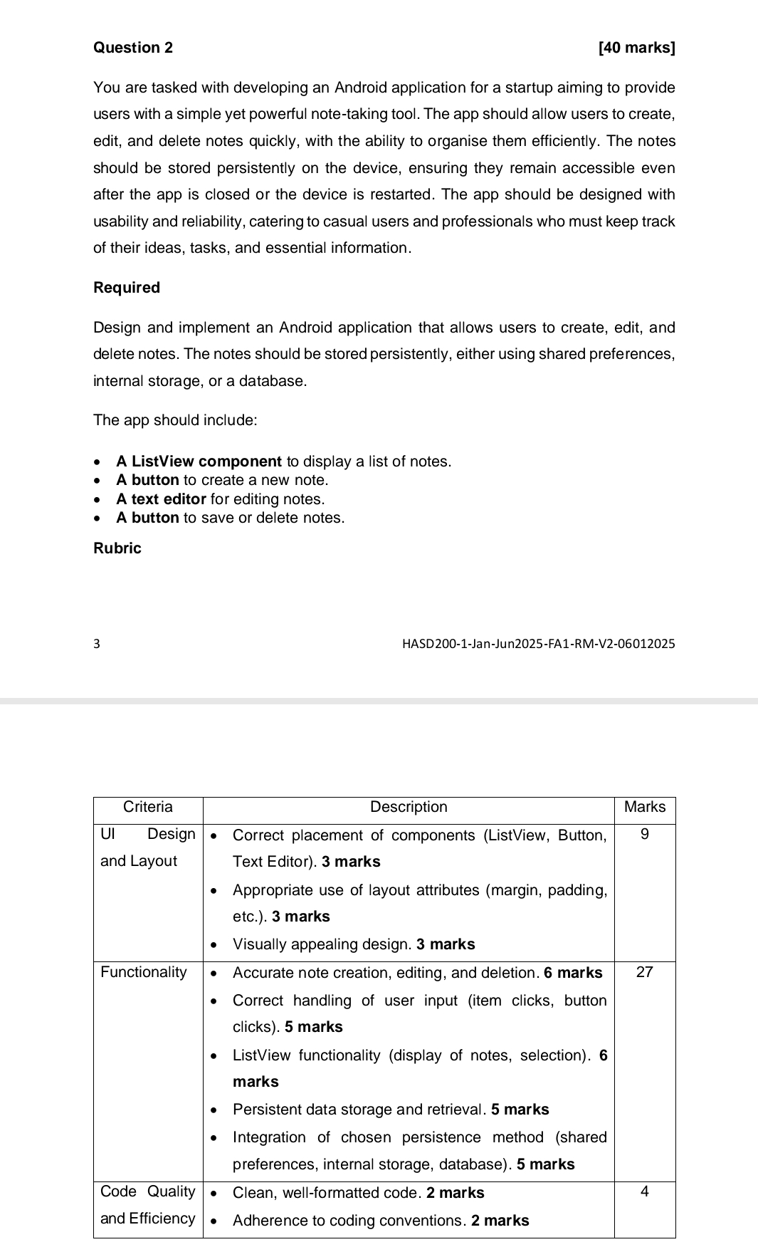 Solved Question 2[40 ﻿marks]You are tasked with developing | Chegg.com