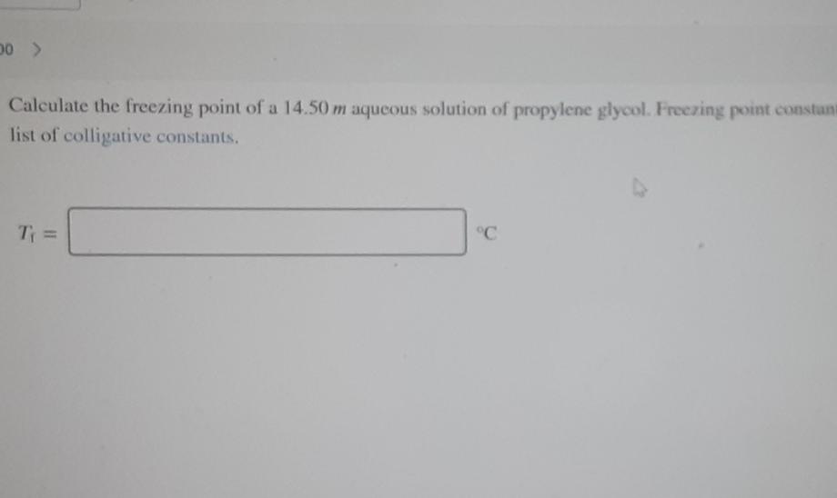 Solved Calculate the freezing point of a 14.50 m aqueous | Chegg.com