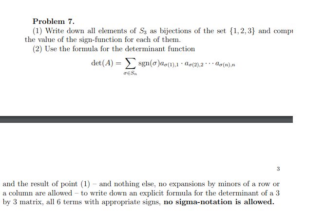 Solved Problem 7.(1) ﻿Write down all elements of S3 ﻿as | Chegg.com