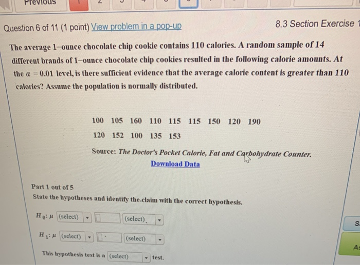 Solved G Question 5 of 11 (1 point) View problem in a pop-up | Chegg.com