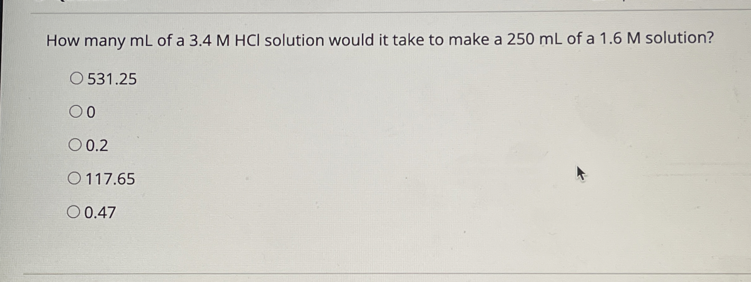 Solved How many mL ﻿of a 3.4MHCl ﻿solution would it take to | Chegg.com