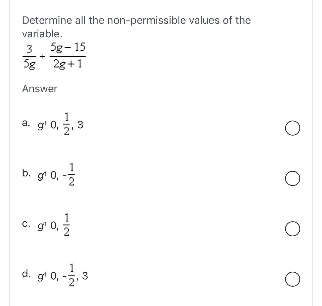 Solved Determine all the non-permissible values of the | Chegg.com
