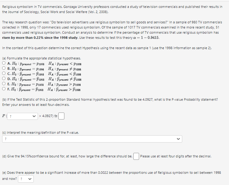 Solved Religious symbolism in TV commercials. Gonzaga | Chegg.com