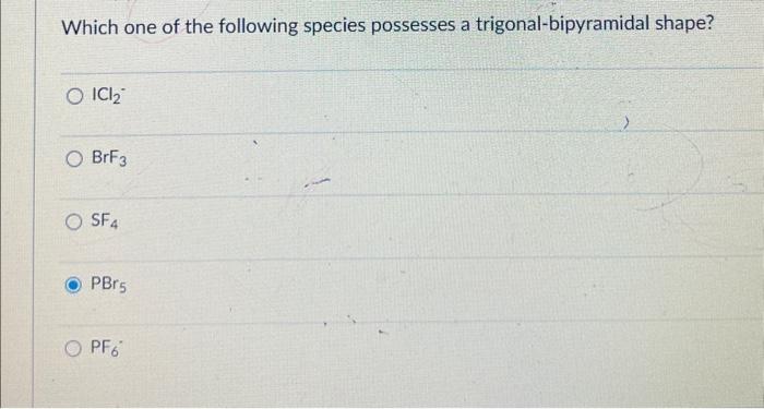 Solved Which of the following molecules has a dipole moment? | Chegg.com