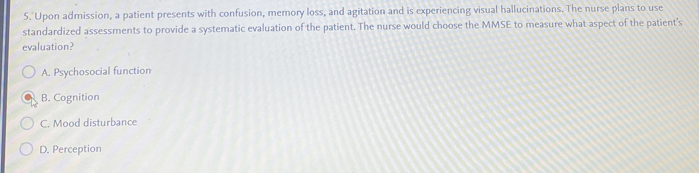 Solved Upon admission, a patient presents with confusion, | Chegg.com