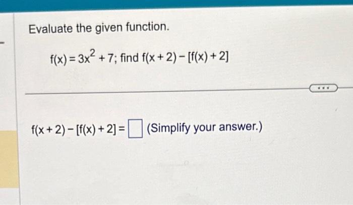 Solved For g(x)=4x−5, find g(−3) and g(−21) g(−3)= (Simplify | Chegg.com