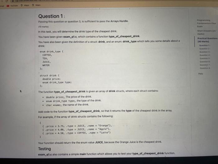 Solved Question 1: Passing this queation or question 3, is | Chegg.com