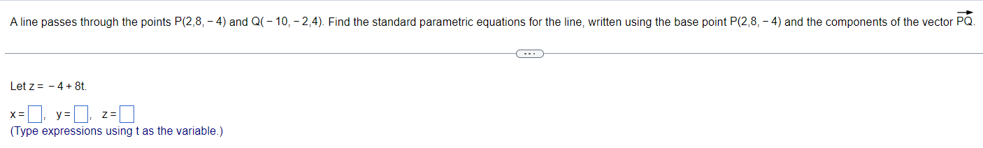 Solved A line passes through the points P(2,8,-4) ﻿and | Chegg.com