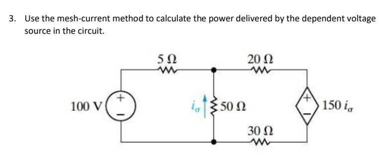 Solved Use the mesh-current method to calculate the power | Chegg.com