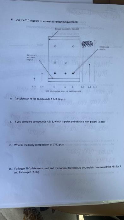 6. Use the TLC diagram to answer all remaining | Chegg.com
