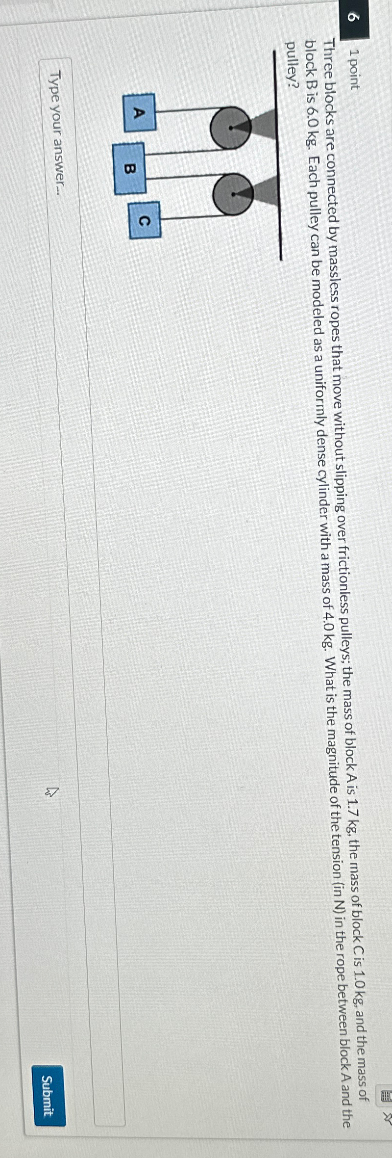 Solved 61 ﻿pointThree blocks are connected by massless ropes | Chegg.com