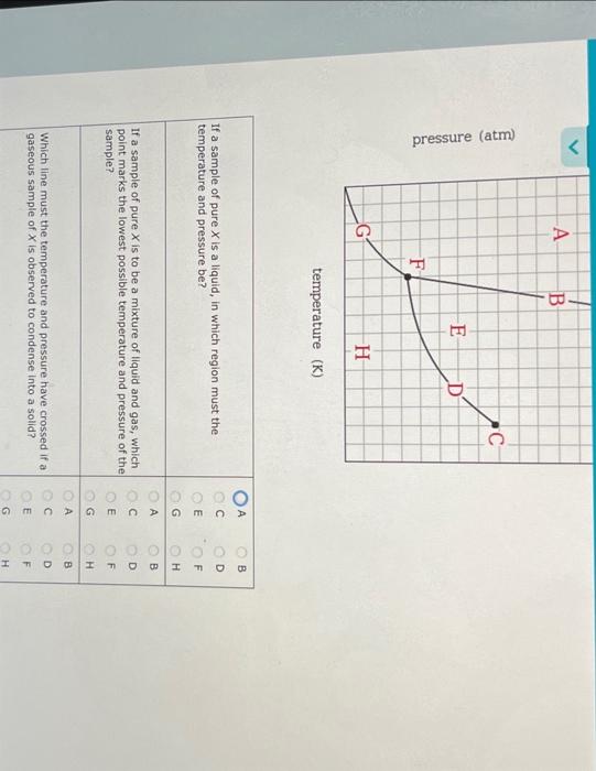 Solved temperature (K) If a sample of pure X is a liquid, in | Chegg.com