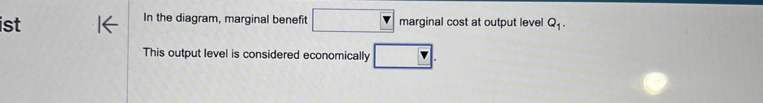 Solved istIn the diagram, marginal benefit ﻿marginal cost | Chegg.com