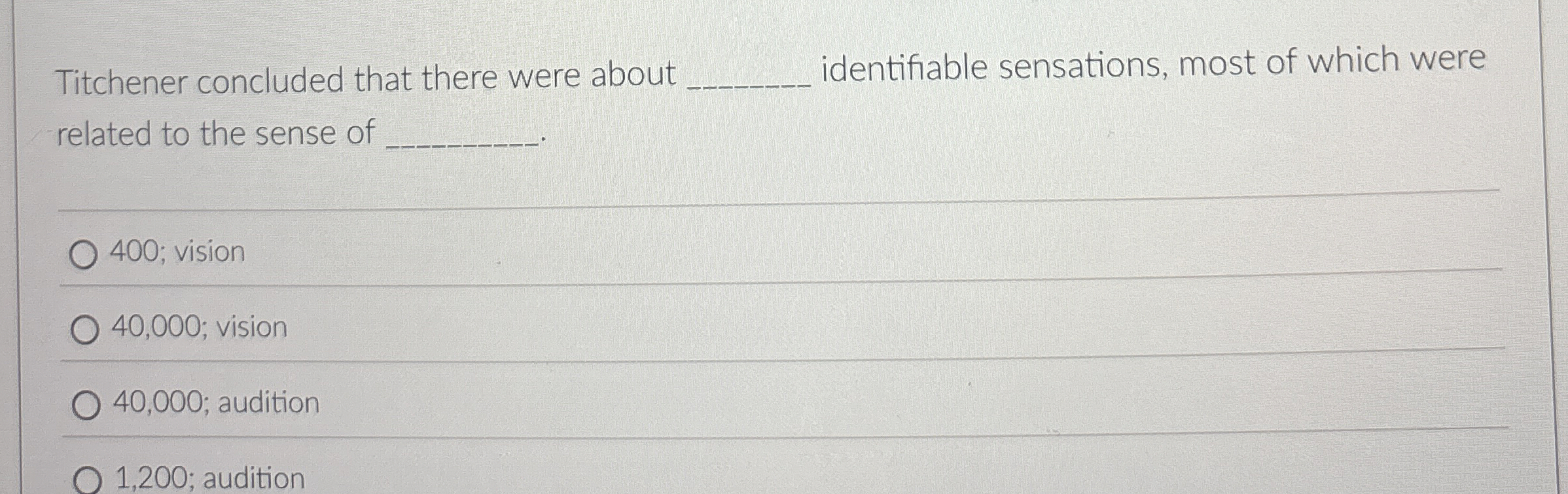 Solved Titchener concluded that there were about | Chegg.com