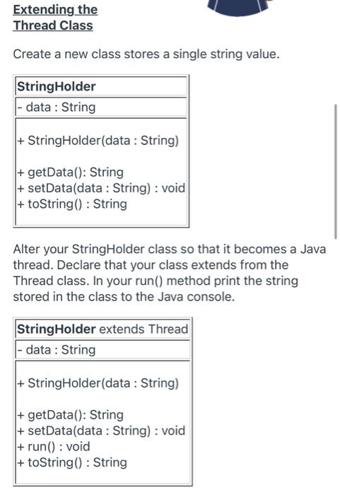 Solved Extending the Thread Class Create a new class stores | Chegg.com
