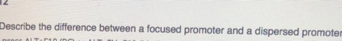 Solved Describe the difference between a focused promoter | Chegg.com