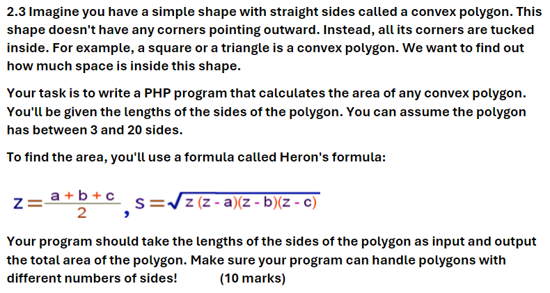 Solved 2.3 ﻿Imagine you have a simple shape with straight | Chegg.com