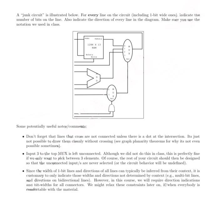 Solved A "junk circuit" is illustrated below. For every line | Chegg.com