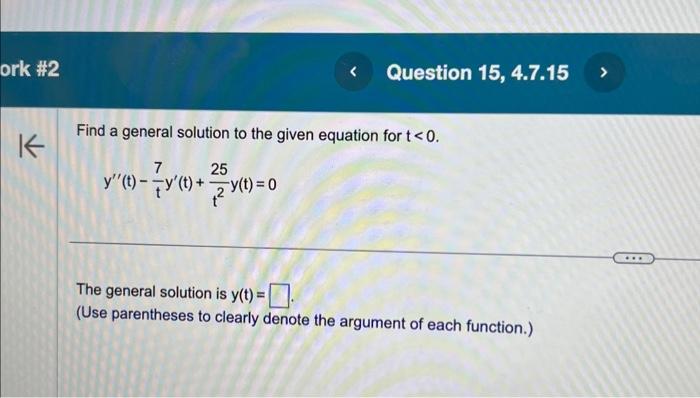 Solved Find a general solution to the given equation for | Chegg.com