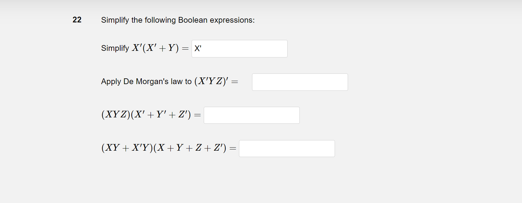 Solved 22 simplify The Following Boolean
