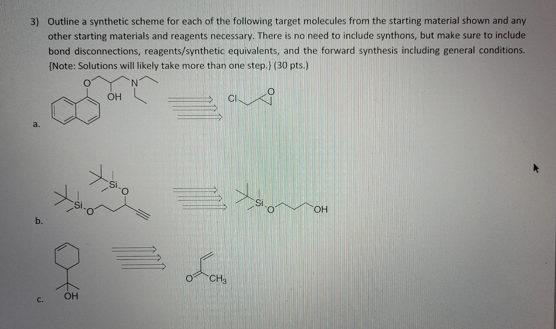 Solved 3) Outline a synthetic scheme for each of the | Chegg.com