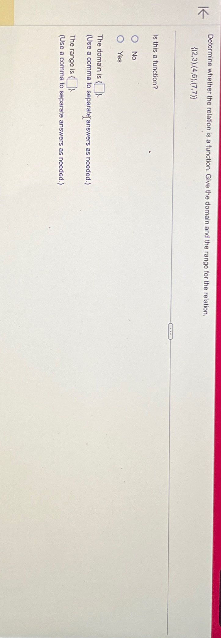 Solved Determine whether the relation is a function. Give | Chegg.com
