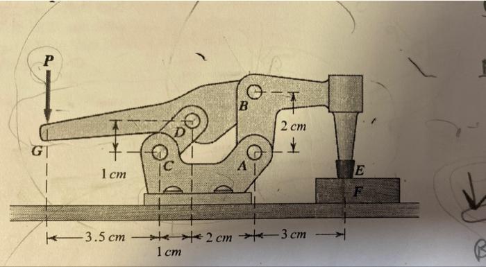 Solved 7. A toggle clamp holds sample F (Figure 1). | Chegg.com