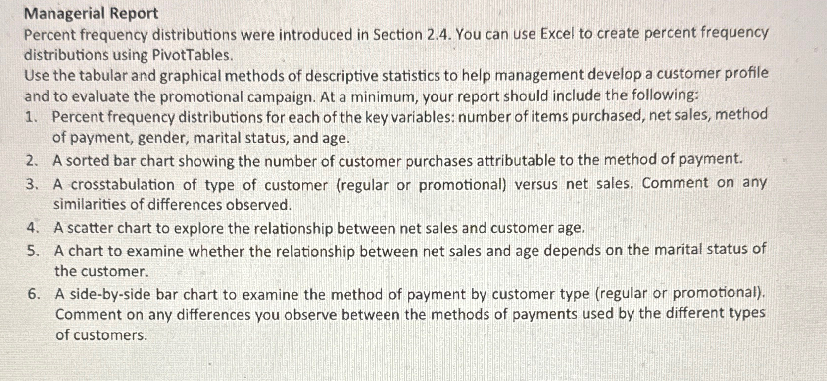 Solved A chart to examine Managerial ReportPercent frequency | Chegg.com