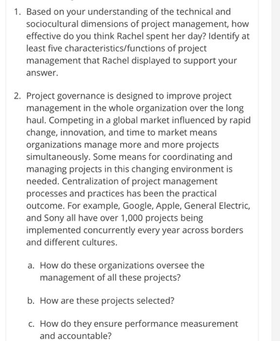 Solved 1. Based on your understanding of the technical and | Chegg.com