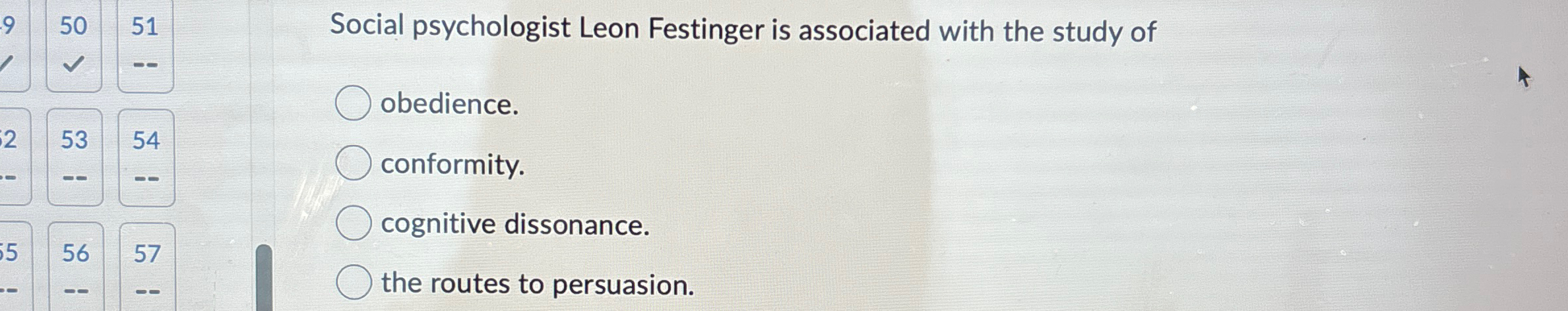 Solved 95,51, ﻿Social psychologist Leon Festinger is | Chegg.com