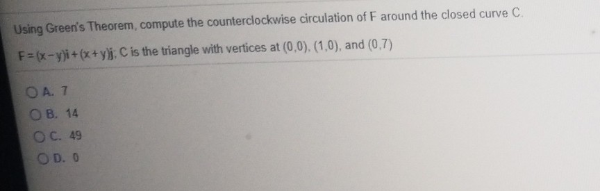 Solved Using Green's Theorem, compute the counterclockwise | Chegg.com