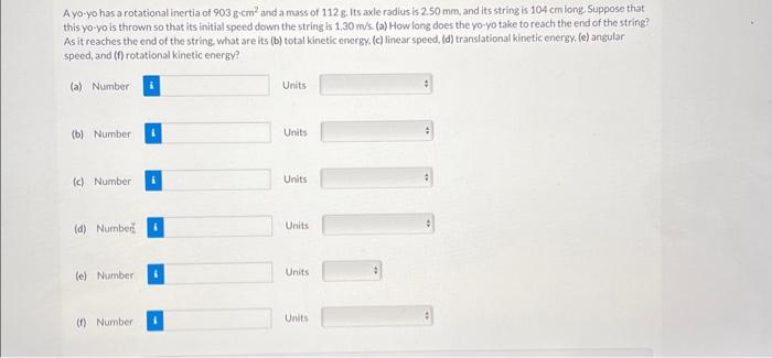 Solved A yo-yo has a rotational inertia of 903g.cmcm2 and a | Chegg.com