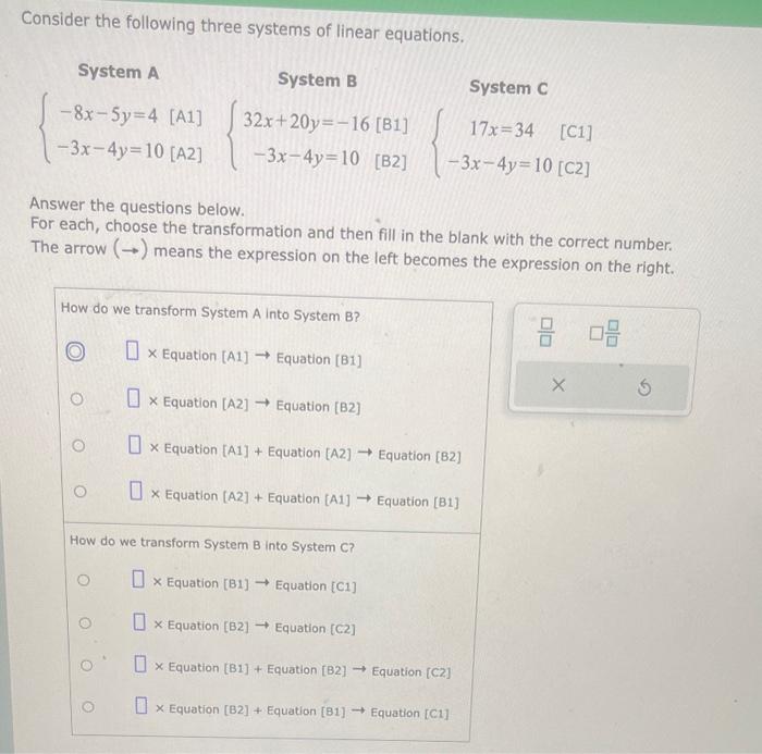 Solved Consider the following three systems of linear | Chegg.com