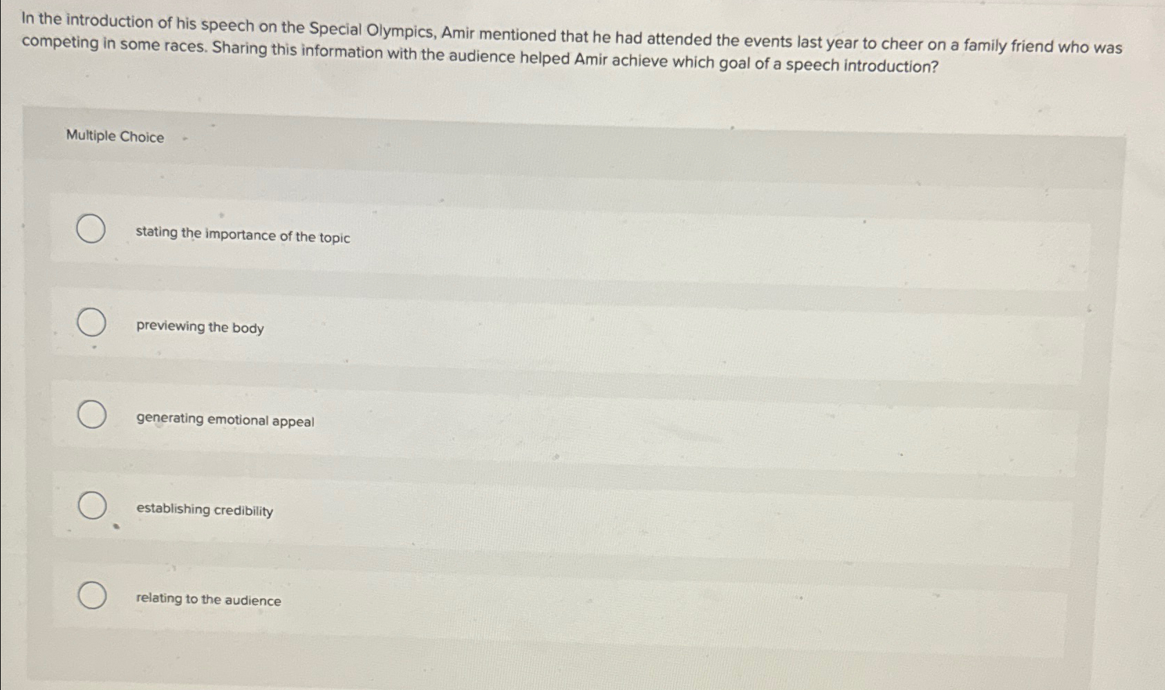 Solved In the introduction of his speech on the Special | Chegg.com