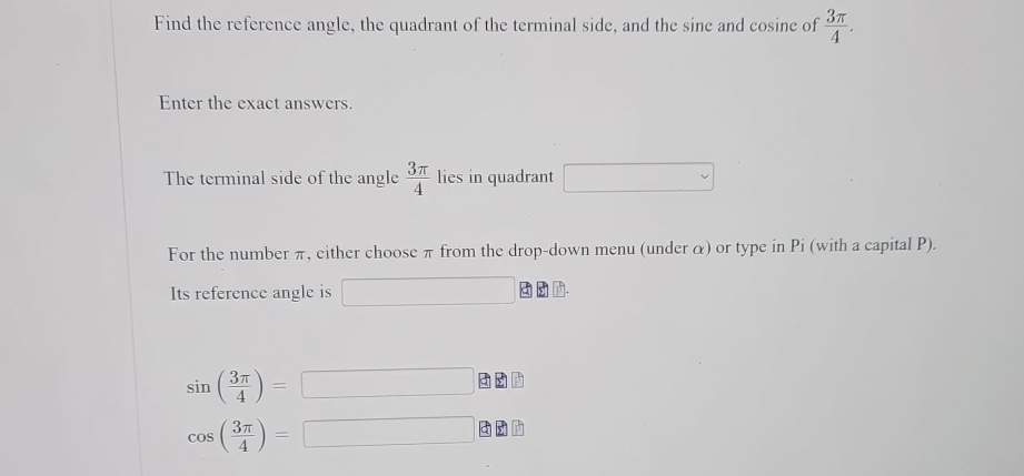 Solved Find the reference angle, the quadrant of the | Chegg.com