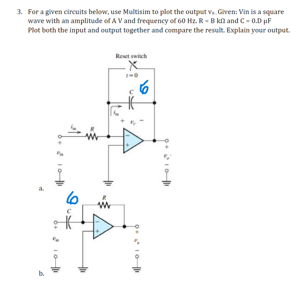 Solved Steps for For a given circuits below, use Multisim to | Chegg.com