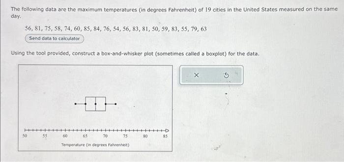 Solved 18 The following data are the maximum temperatures | Chegg.com
