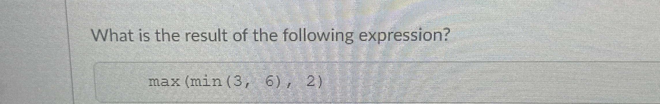 Solved What is the result of the following | Chegg.com