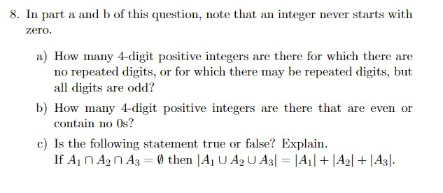 Solved 8. In part a and b of this question, note that an | Chegg.com