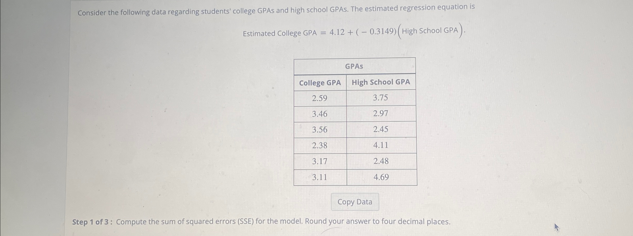 Solved Consider the following data regarding students' | Chegg.com
