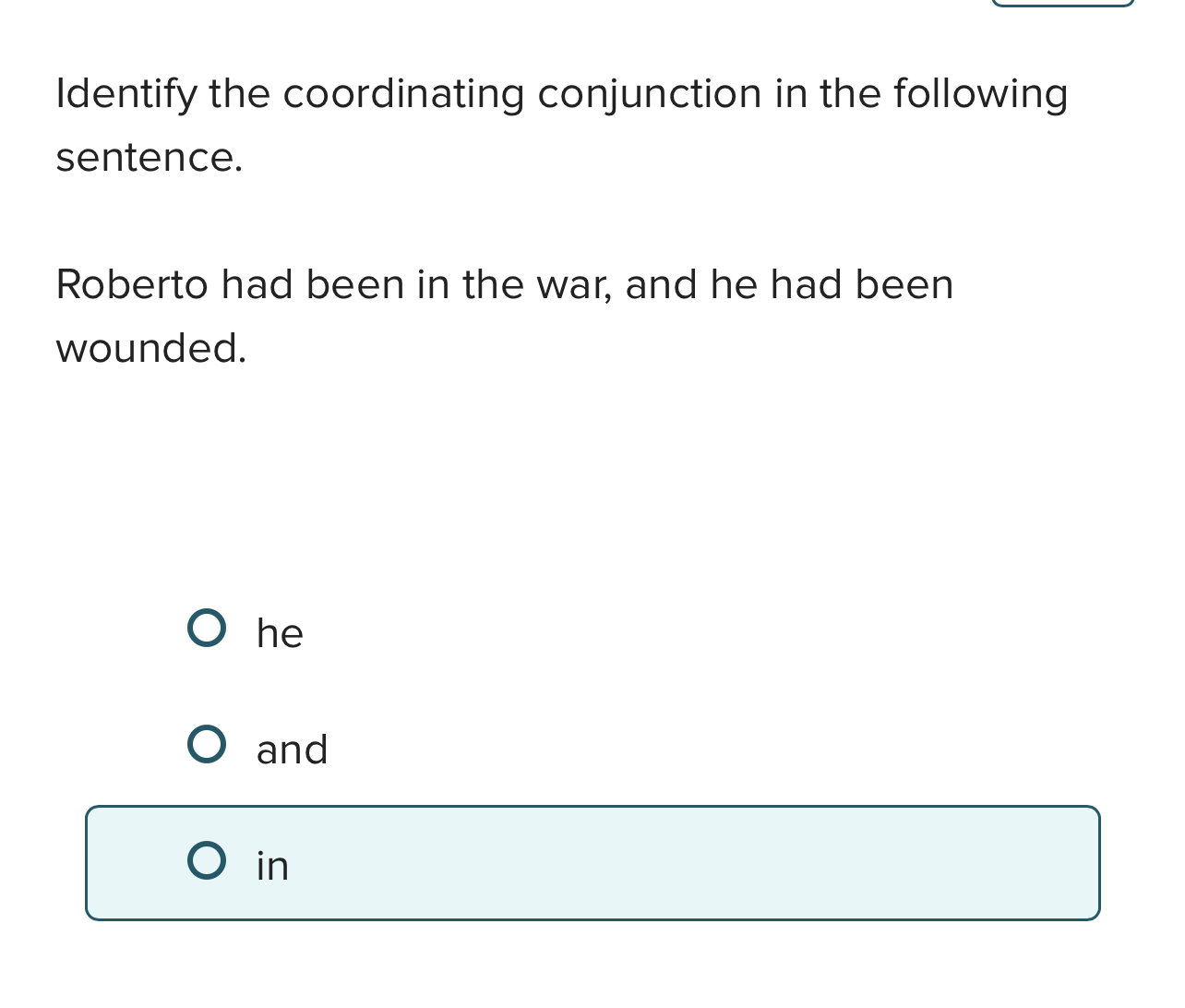 Solved Identify the coordinating conjunction in the | Chegg.com