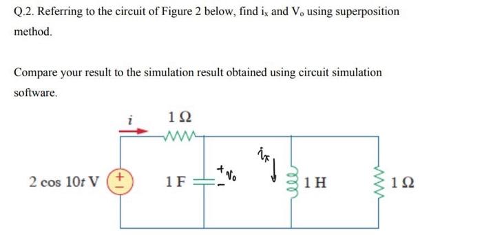 Solved Q.2. Referring to the circuit of Figure 2 below, find | Chegg.com