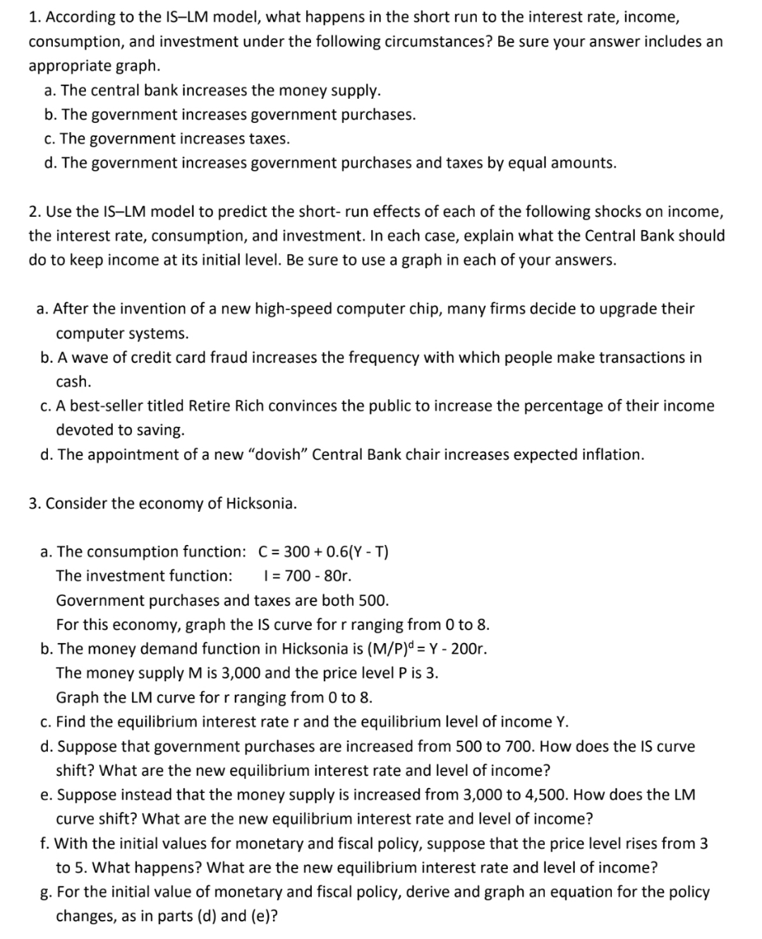 Solved According to the IS-LM model, what happens in the | Chegg.com
