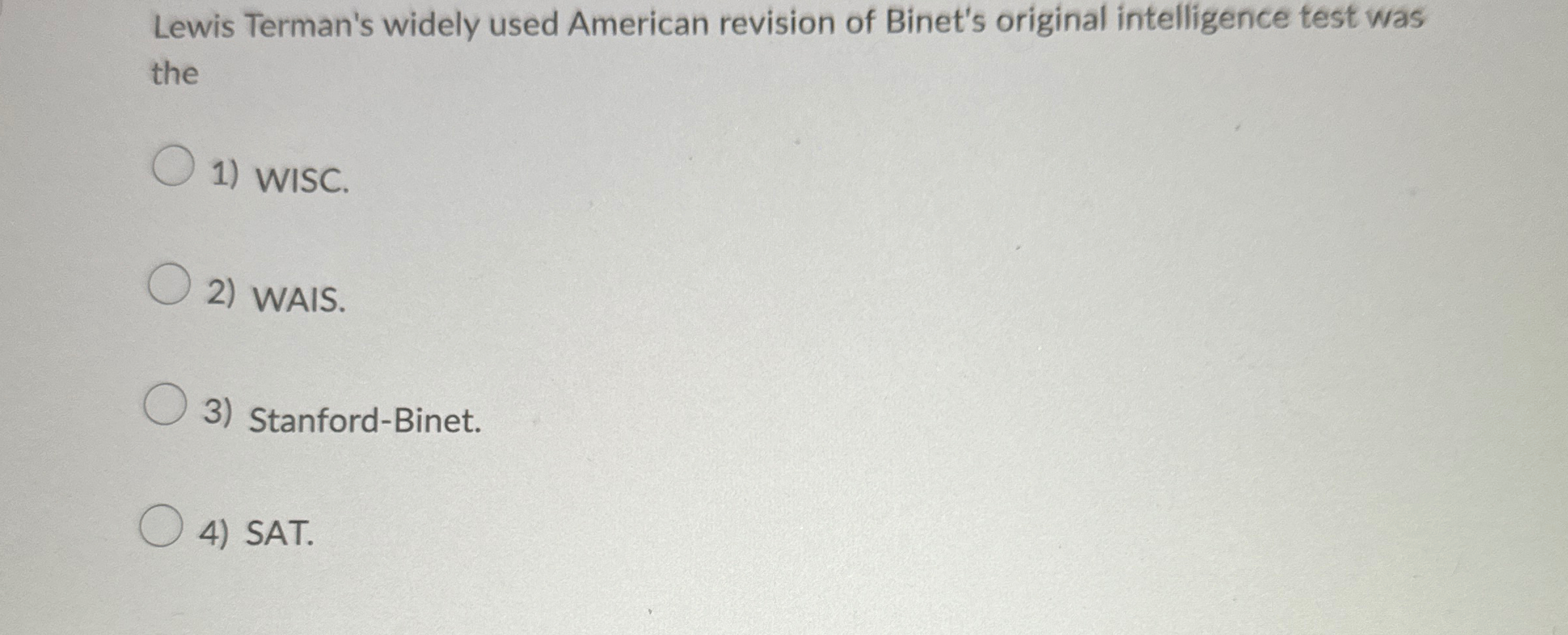 Solved Lewis Terman's widely used American revision of | Chegg.com