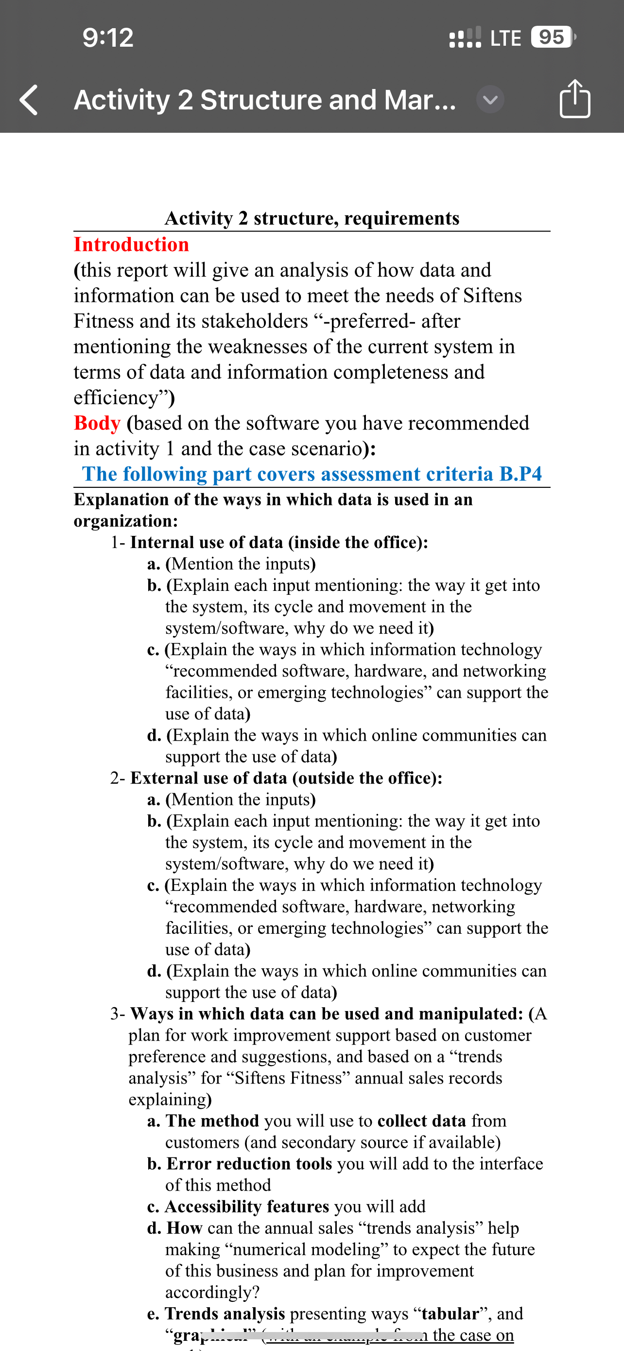 Solved 9:12Activity 2 ﻿Structure and Mar...Activity 2 | Chegg.com