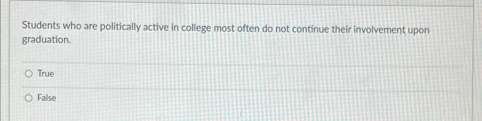 Solved Students who are politically active in college most | Chegg.com