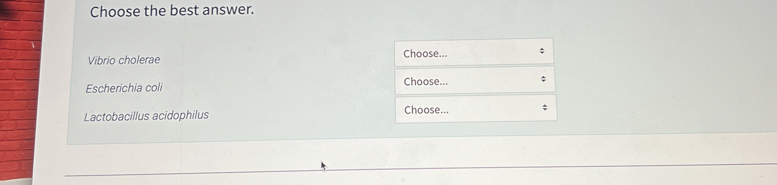 Solved Choose the best answer.Vibrio | Chegg.com